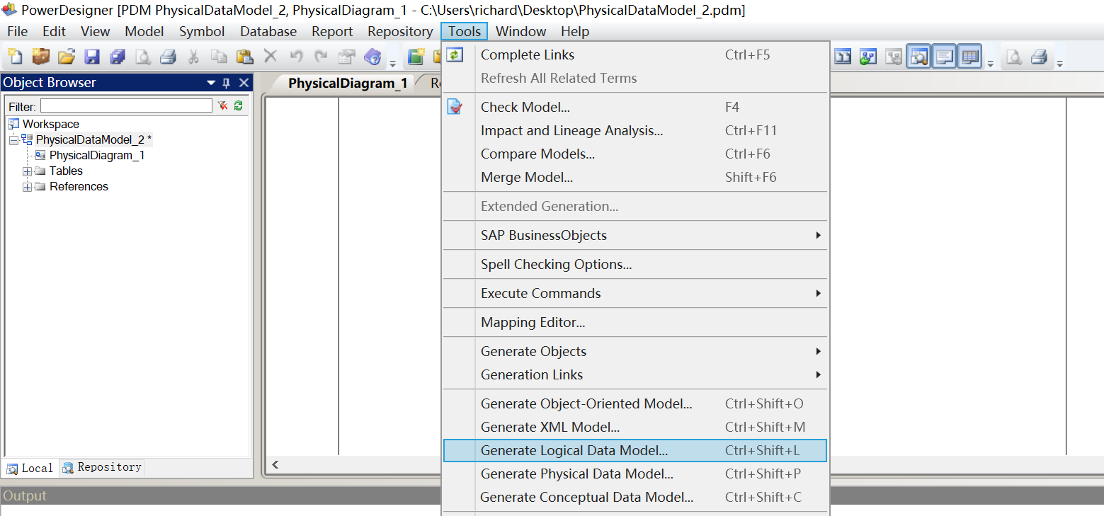 记一次需求解决: Power Designer 生成 LDM OOM PDM 等_powerdesigner 根据sql生成ldm-CSDN博客