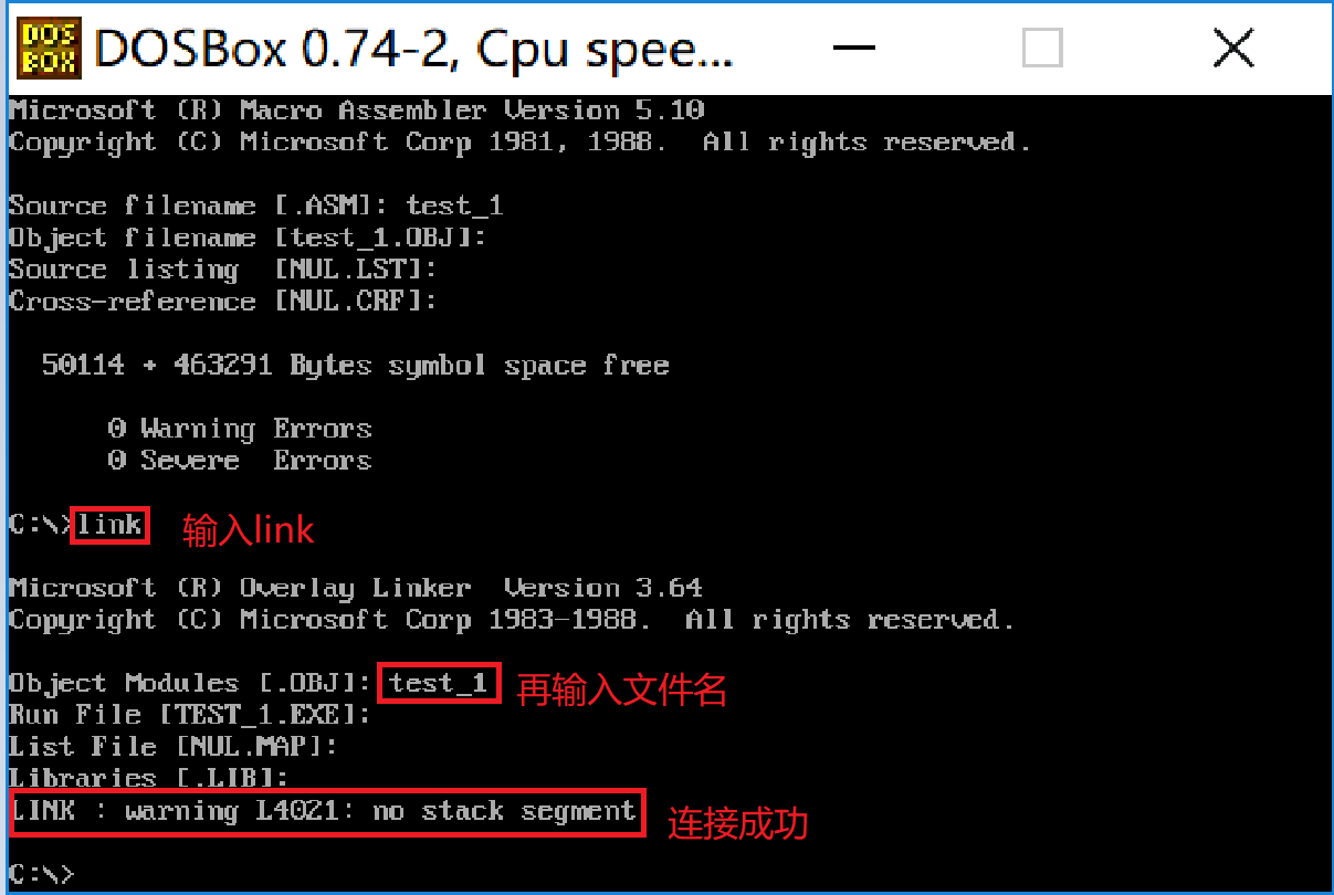 （初学者）使用dosbox编写汇编程序dos Box 中masm指令时出现1 Severe Errors怎么办 Csdn博客 