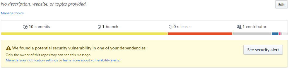 拆东墙补西墙之github上提示We found potential security vulnerabilities in your dependencies.存在潜在安全漏洞的问题 ...