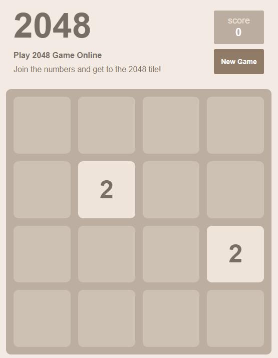 2048游戏简单实现_按照要求制作一个网页版2048游戏。具体要求如下: (1)游戏界面 2048游戏界面-CSDN博客