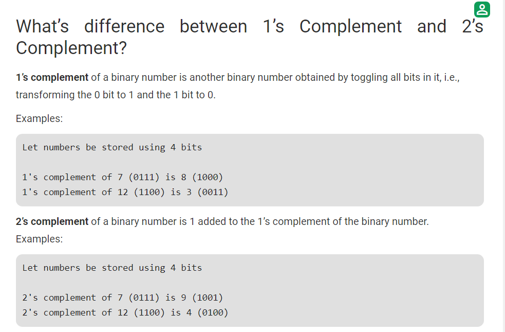 1's Complement和2's Complement的区别-CSDN博客