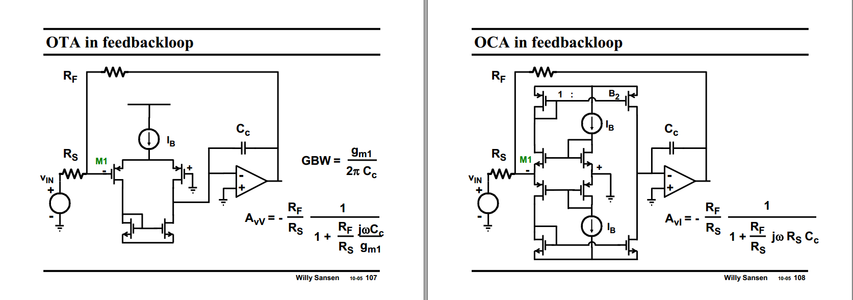 Sansen精粹阅读笔记（1）OTA和OCA （电流放大器）_sansen 电流型放大器-CSDN博客