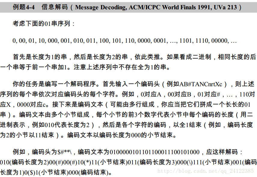 信息解码message Decodingacmicpc World Finals 1991uva 213decoding Oj Csdn博客eos 0889