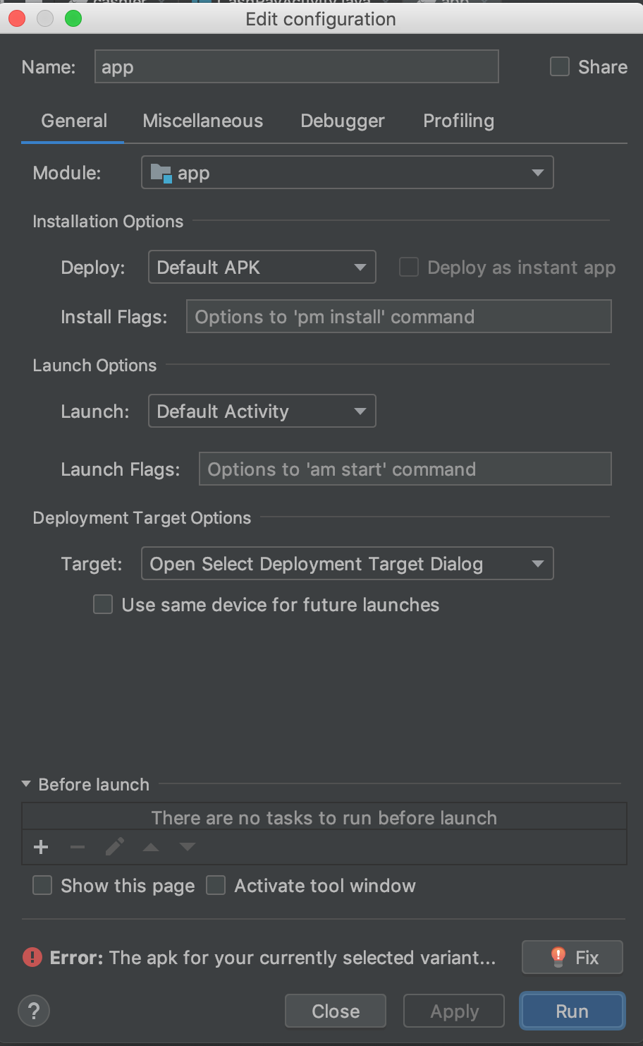 Error: The apk for your currently selected variant (app-release.apk) is not signed. Please ...