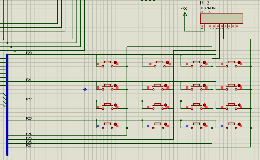 Proteus仿真-矩阵键盘(实验一)_4×4矩阵键盘的行线通过上拉电阻接到+5v上仿真图-CSDN博客