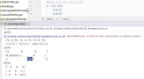 矩阵的LU分解法——Python实现_列主元lu消元法python-CSDN博客