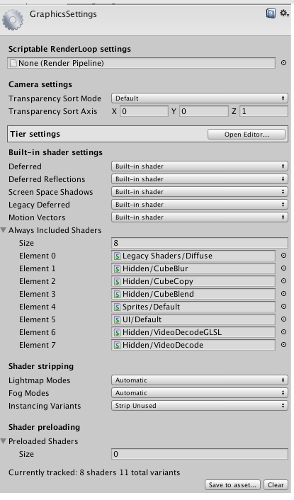 unity Graphics Settings 图形设置_unity graphics settings-CSDN博客