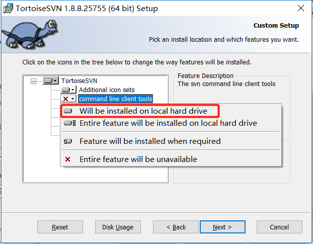 [TortoiseSVN] TortoiseSVN client, can not find svn.exe under Windows - Programmer Sought