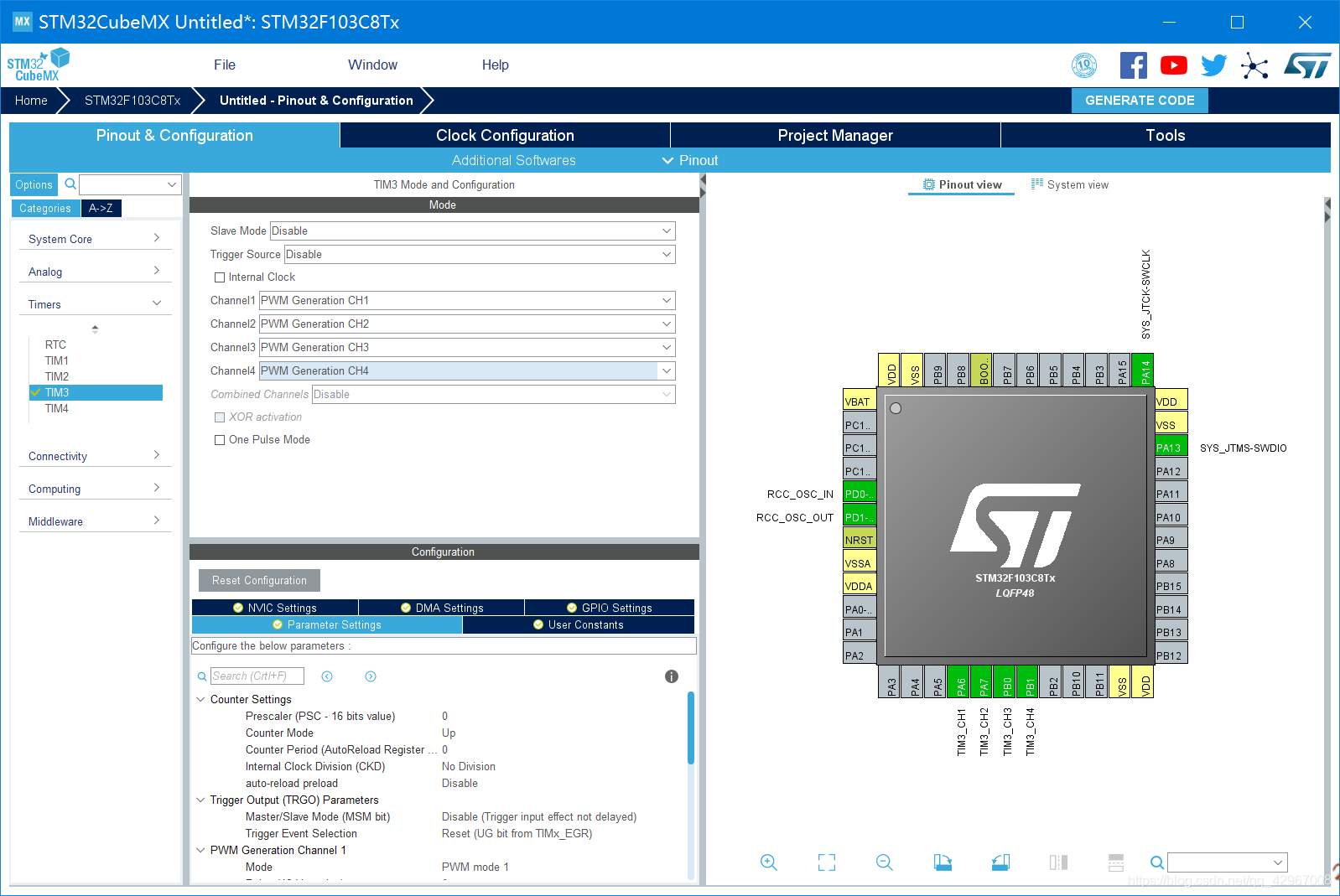 Stm32cubemx学习笔记1——pwm配置stm32cubemx配置pwm Csdn博客