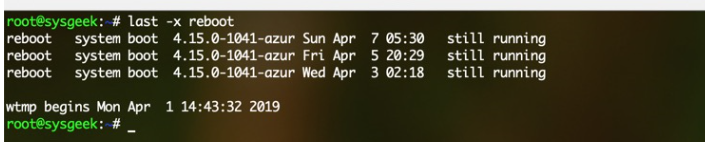 如何在 Linux 中查看关机和重启日期_last -x reboot-CSDN博客