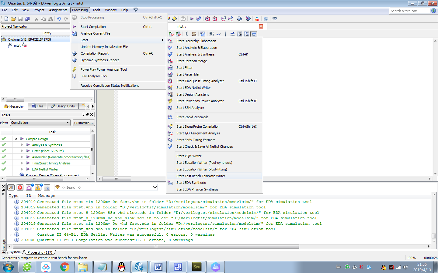 FPGA技术：Quartus中进行ModelSim的设置方法_quartus ii仿真怎么改设置-CSDN博客