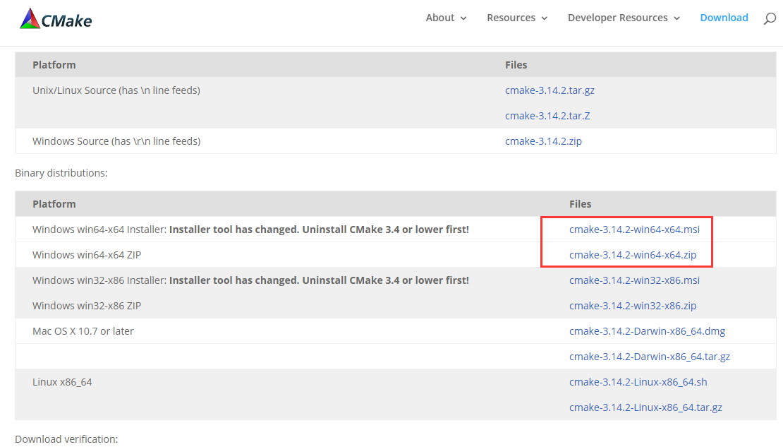 Win10下安装CMake3.14.2以及CMake使用教程_cmake下载-CSDN博客