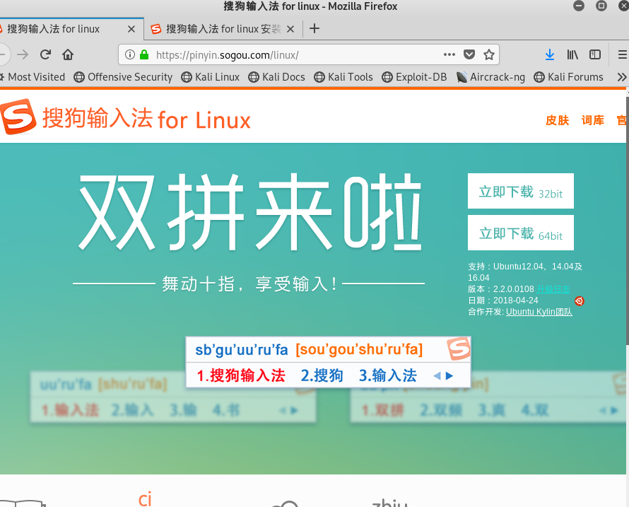 kali Linux2019 安装（中文）搜狗输入法_kalilinux2019安装中文输入法-CSDN博客