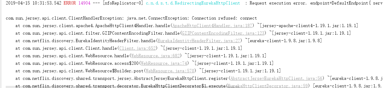 com.sun.jersey.api.client.ClientHandlerException: java.net.ConnectException_com.sun,jersey.api ...