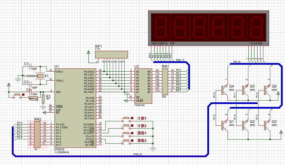 INT0和INT1中断计数 PROTEUS 和51单片机教程（仿真文件+源代码）-CSDN博客
