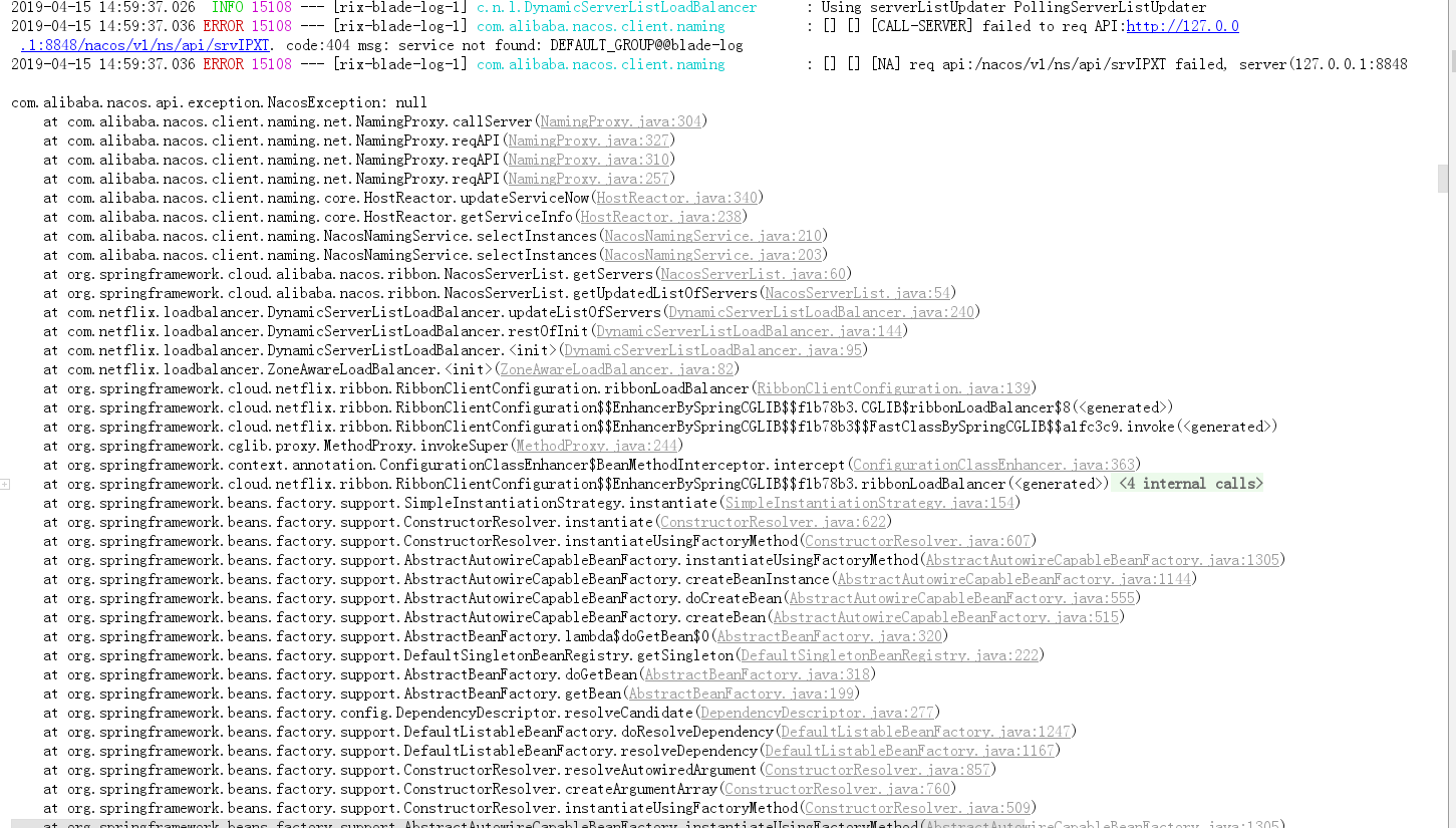求助：java.lang.IllegalStateException: failed to req API:/nacos/v1/ns/instance after all servers ...