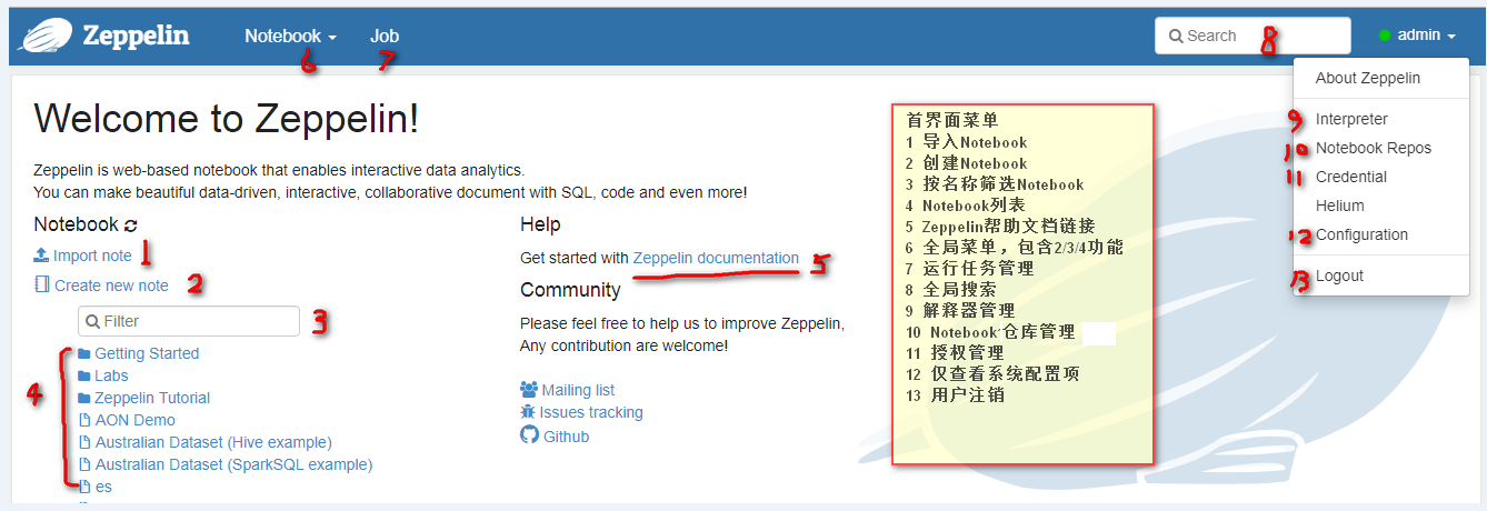 Apache Zeppelin主要界面和基本操作_zeppelin汉化-CSDN博客