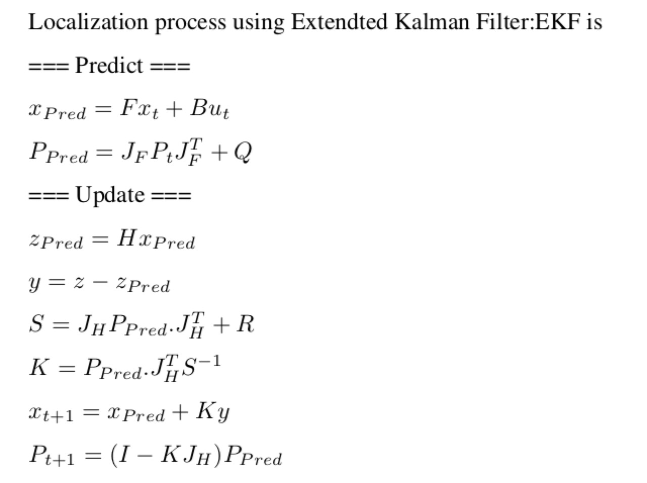 Extended kalman filter (EKF) localization:SLAM核心算法（1）_function ...