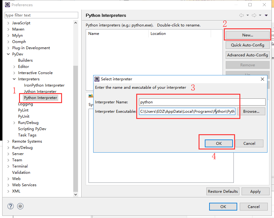 Eclipse配置Python编译出错Unable to create the selected preference page._unable to create the selected ...