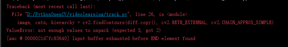 Cv2findcontours出现错误valueerror Not Enough Values To Unpack Expected 3 Got 2cv2