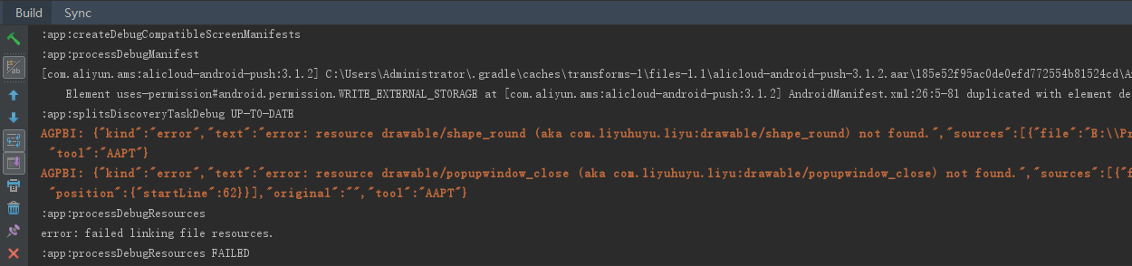 AndroidStudio报错 AAPT2 error: check logs for details_caused by: com.android.builder.internal.aapt ...