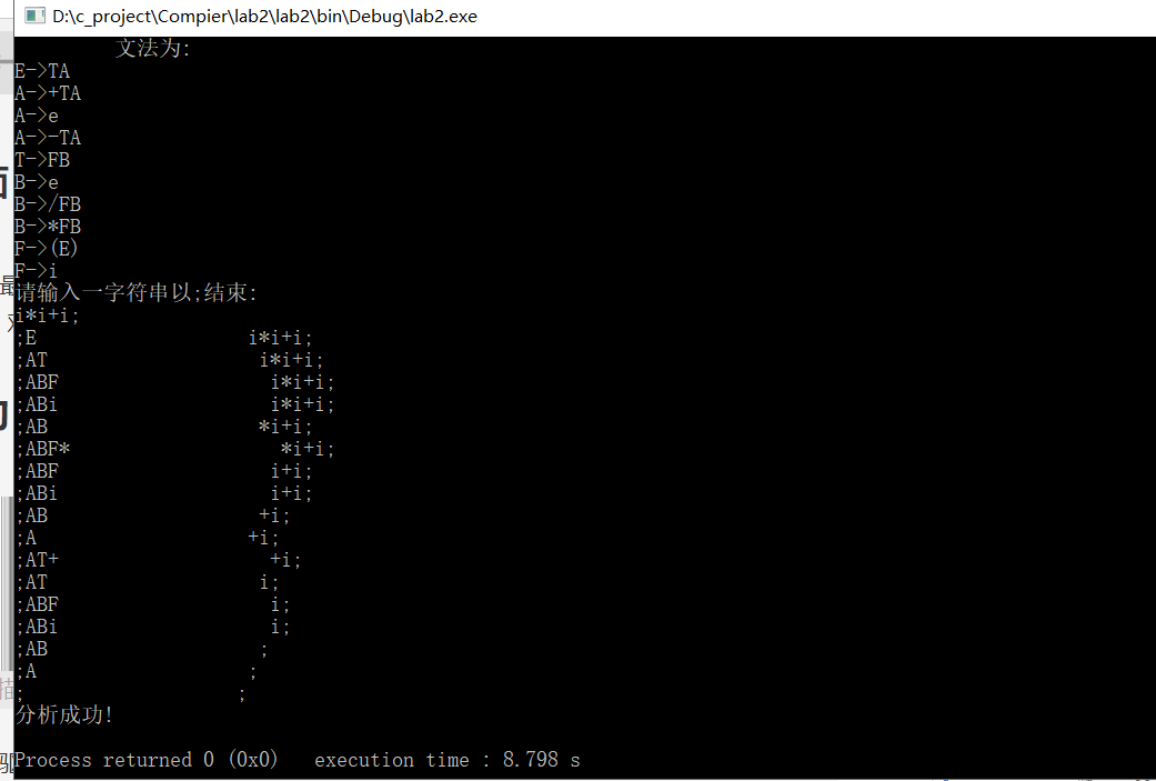 【编译原理】LL(1)分析法代码_编译原理ll1语法分析器代码-CSDN博客