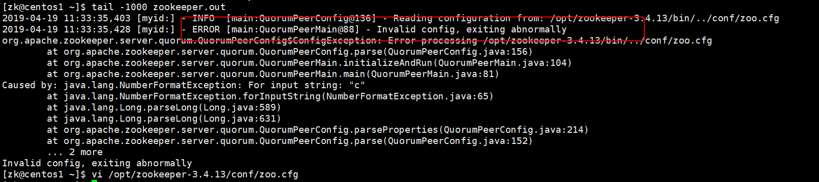 zookeeper报错：Invalid config, exiting abnormally-CSDN博客