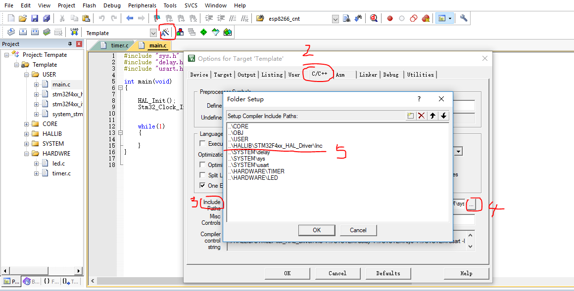 Stm32——keil5调试笔记关于出现：“ User Stm32f4xx Hal Conf H 249 Error 5 Cannot Open Source Input