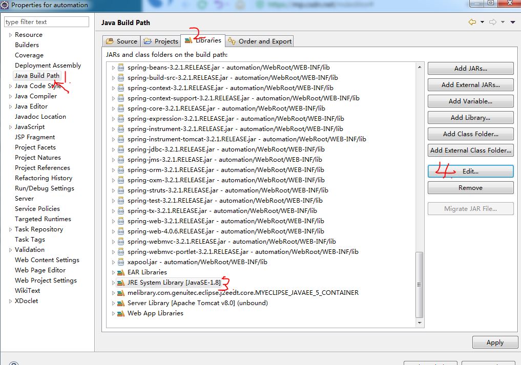 2.eclipse错误集:Description Resource Path Location Type Java compiler level does not match the ...