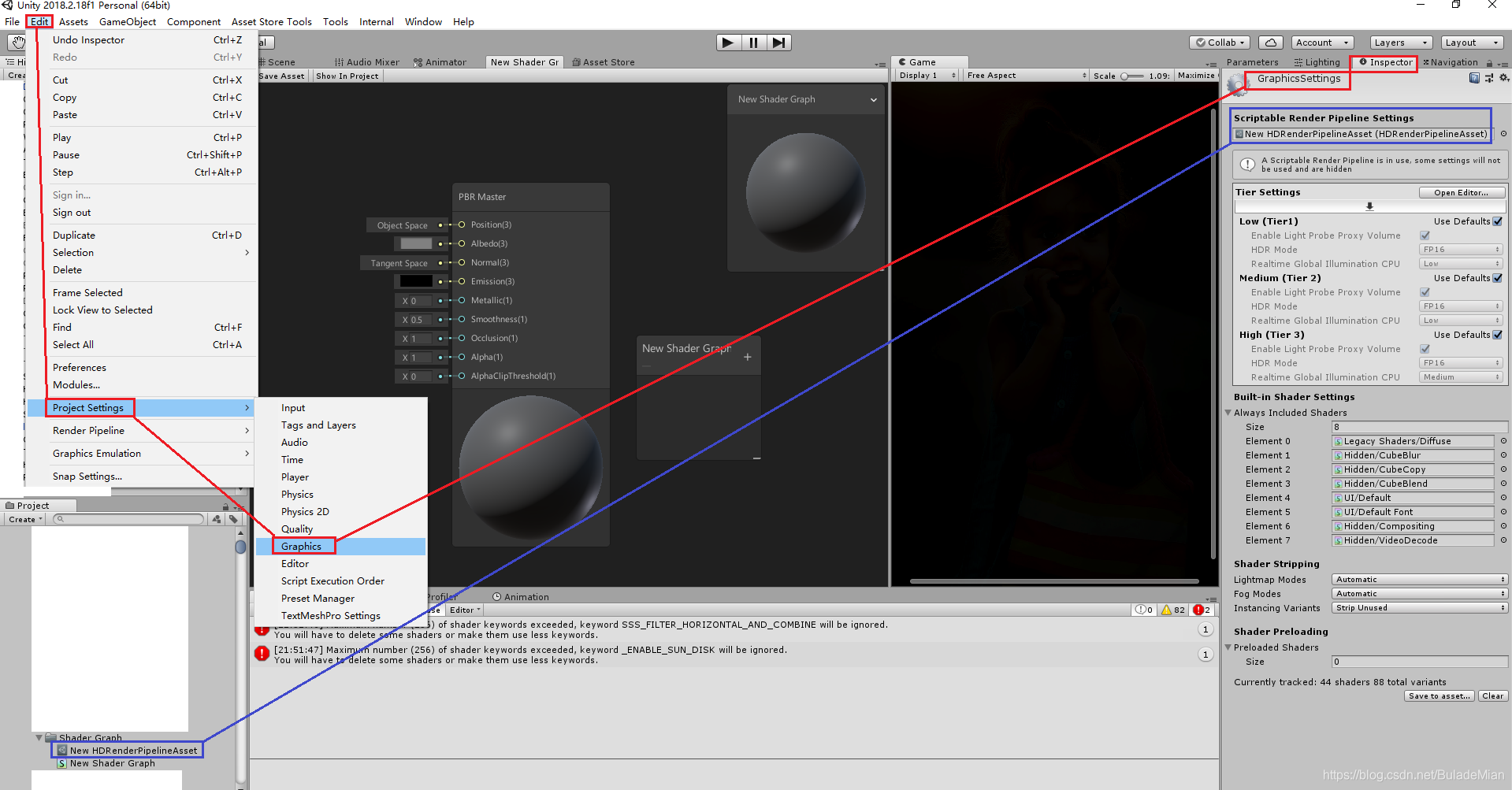 Unity Shadergraph问题所有材质丢失maximum Number 256 Of Shader Keywords