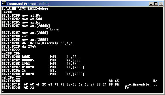 汇编语言DEBUG程序的使用（留给弱智的自己看吧）_重启 debug 将指令 "int 3" 在代码段地址 cs:100 中输入。 输入 “r .” 记-CSDN博客