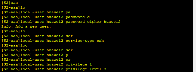华为设备配置——配置通过STelnet登录系统_protocol inbound ssh aaa-CSDN博客