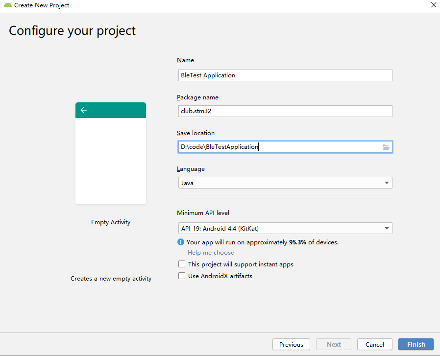 新建android工程（安卓蓝牙ble教程）_android studio如何新建蓝牙app-CSDN博客