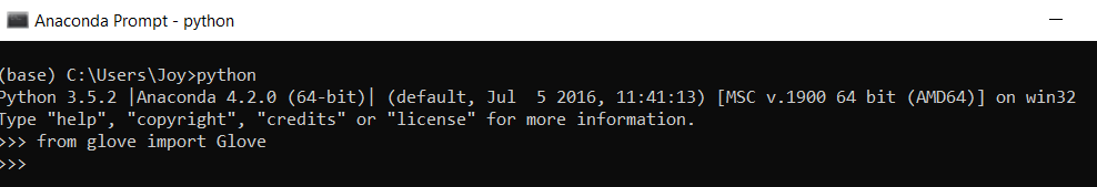 Windows10+anaconda,python3.5, 安装glove-python_glove win10-CSDN博客