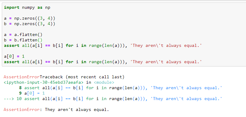 Python Assert 如何断言两个高维（包括二维）矩阵中每一个元素都相等 Python 断言矩阵 Csdn博客