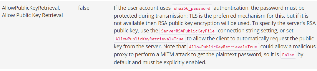 MySQL8 prompts Public Key Retrieval is not allowed error solution - Programmer Sought