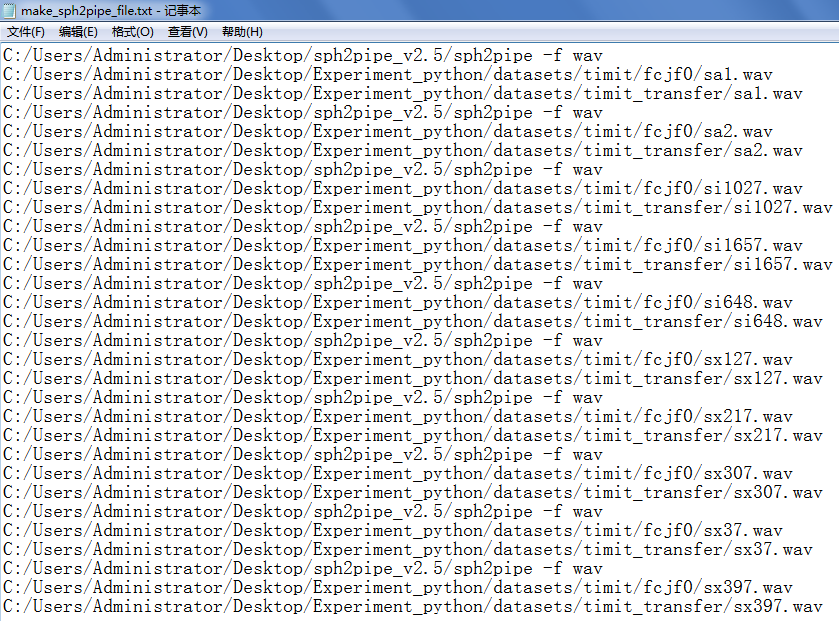 TIMIT数据集sphere格式转换为wav格式_valueerror: file format b'nist' not understood. on-CSDN博客