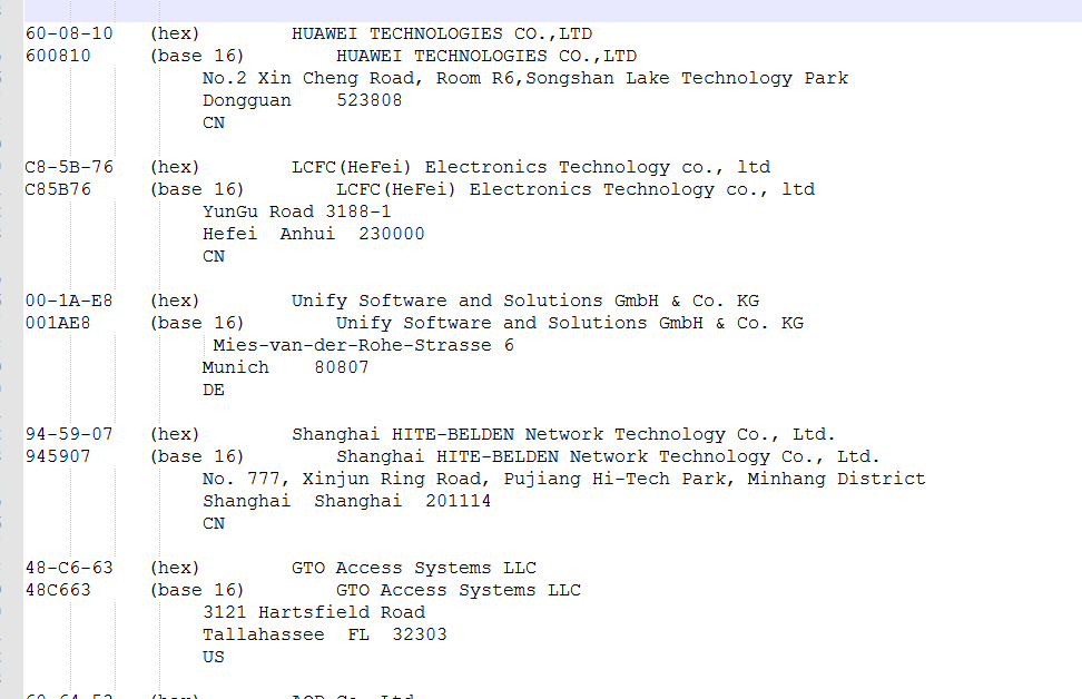 mac地址对应的厂商_mac地址厂商对应表-CSDN博客