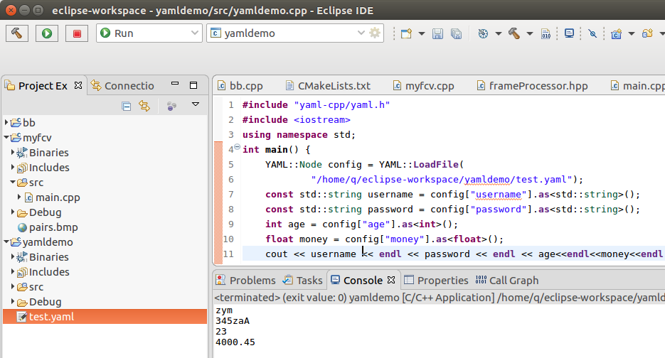 Yaml Cpp 库 Demoyaml Cpp Demo Csdn博客 