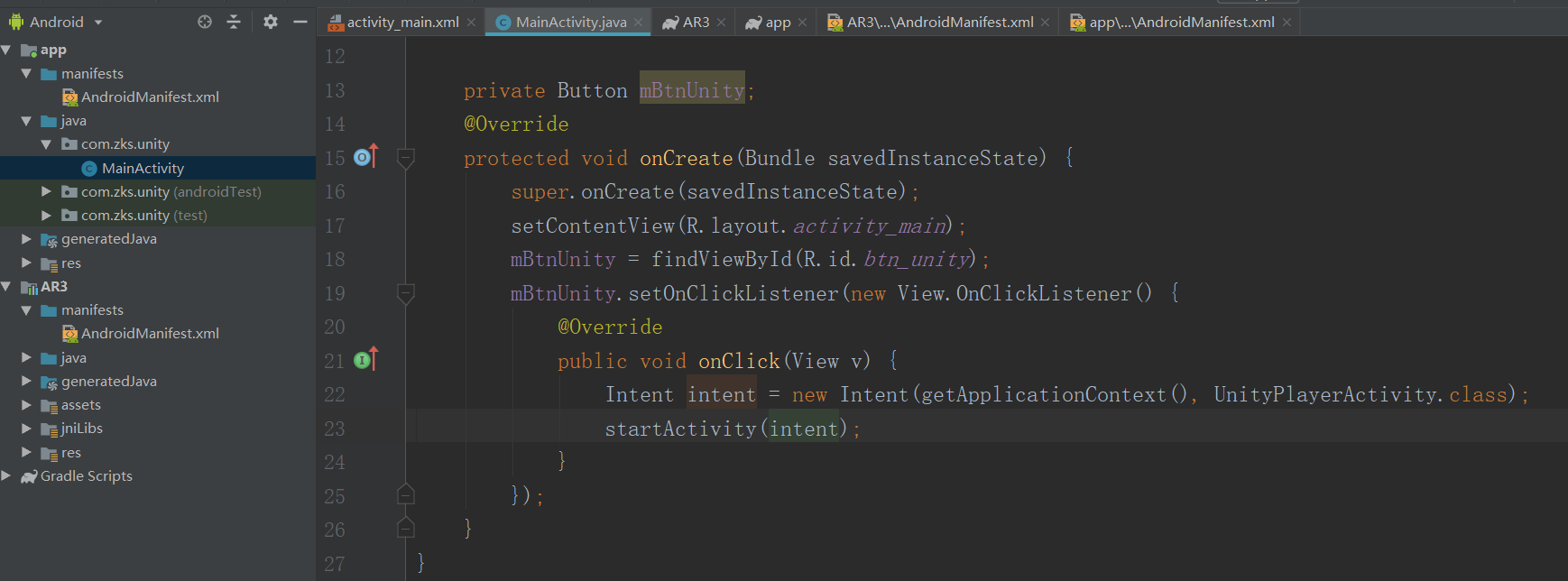 Unity3D项目导入Android Studio并利用Fragment显示_unity以android fragment显示-CSDN博客