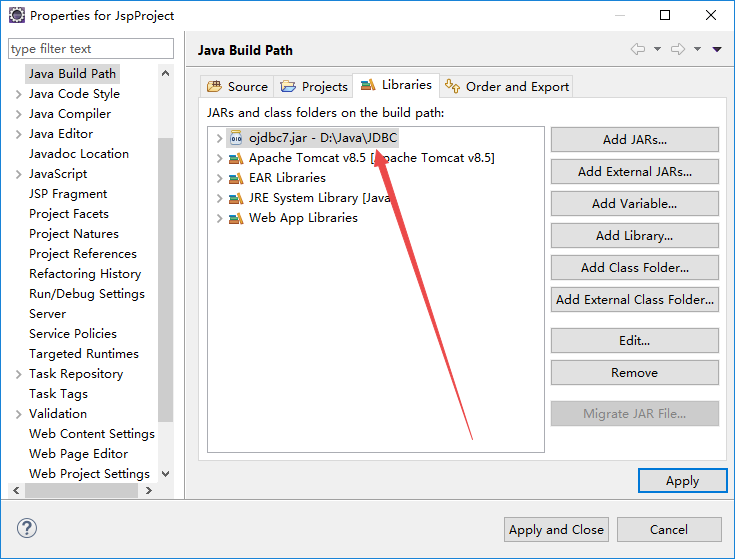 Javaweb项目已添加外部扩展oracle驱动文件后连接数提示javalangclassnotfoundexception 