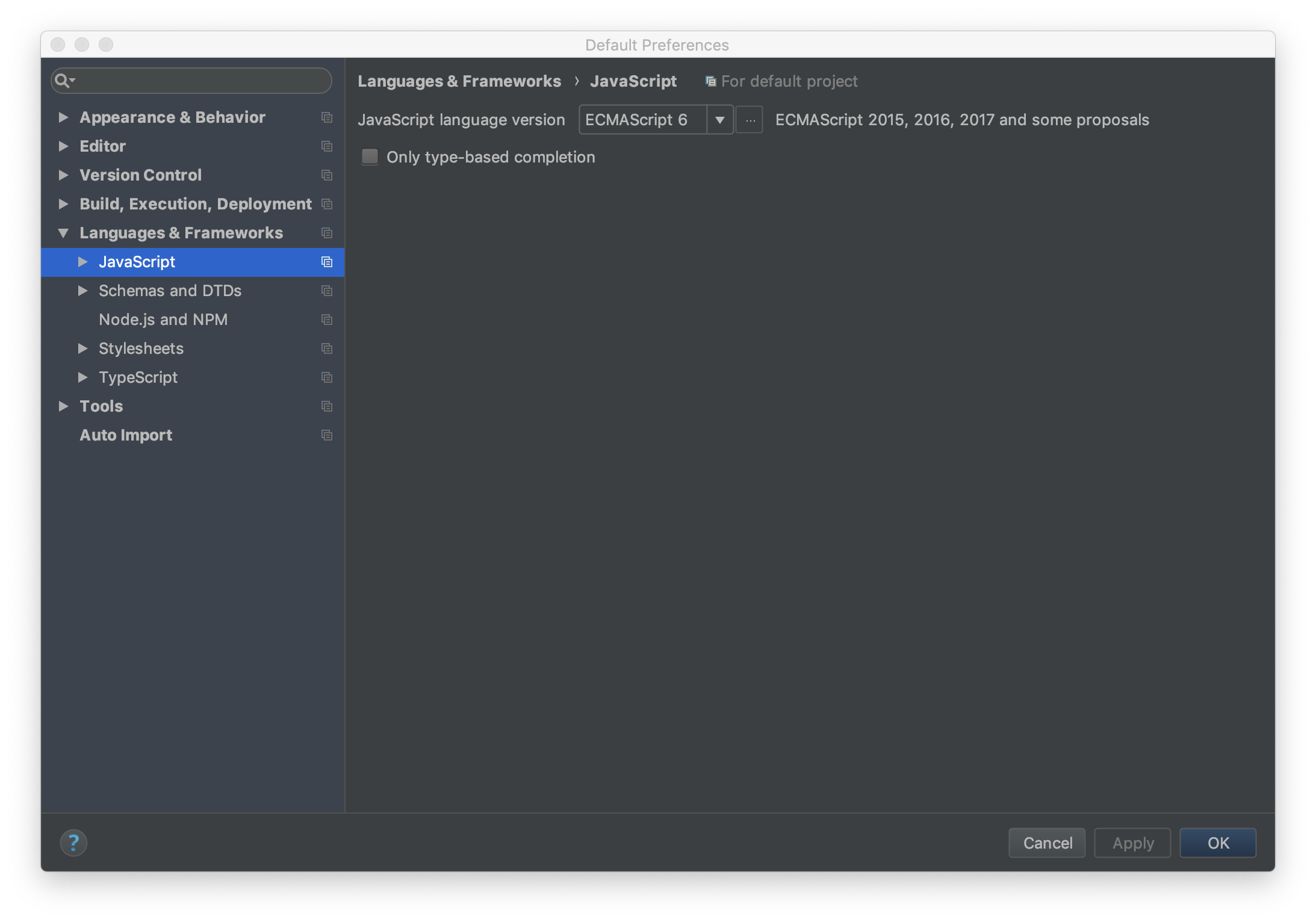 如何将webstorm默认调到ECMAScript6_webstorm关闭 ecma-CSDN博客