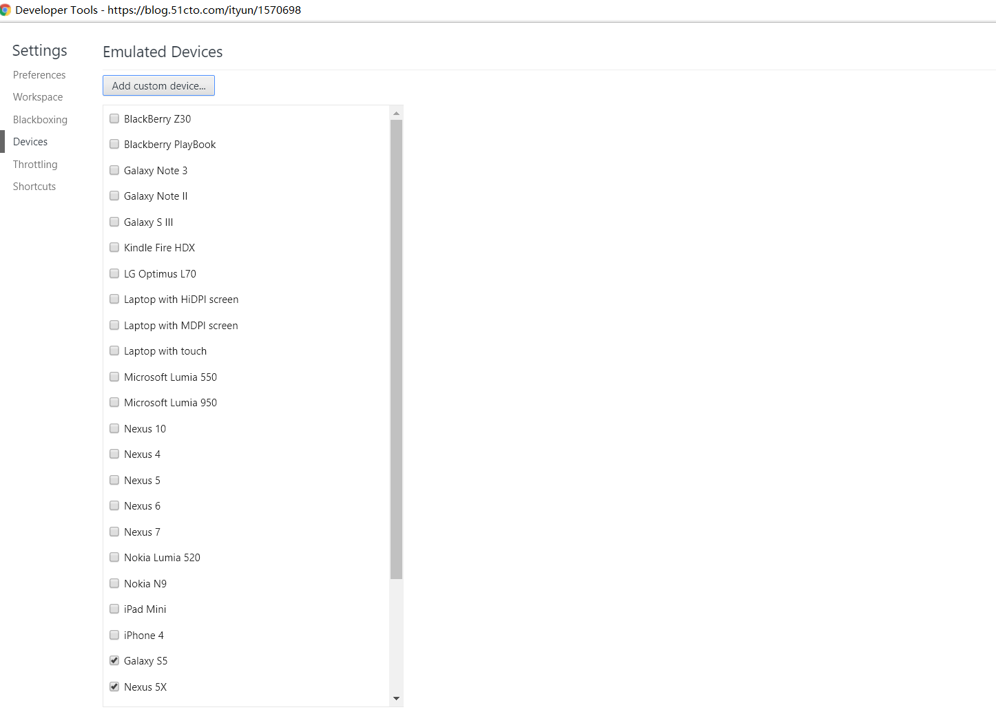 移动前端——通过Chrome自带的开发者工具Emulation模拟移动设备访问网站_chrome emulation-CSDN博客