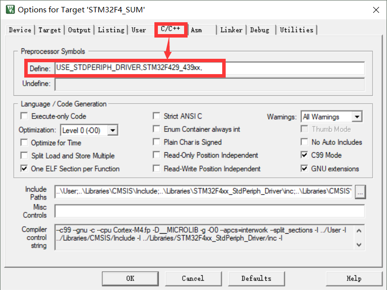 关于STM32F4系列出现 #error directive: "Please select first the target STM32F4xx device used in your ...