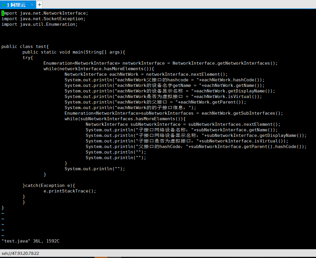 7天掌握NIO和SOCKET，第五天，获取网络设备及其虚拟子接口，（虚拟子接口在linux上用java编译执行）_enumeration ...