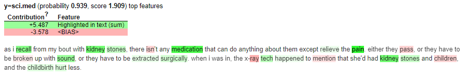 ELI5 和scikit-learn文本分类管道_eli5库能四分类吗-CSDN博客