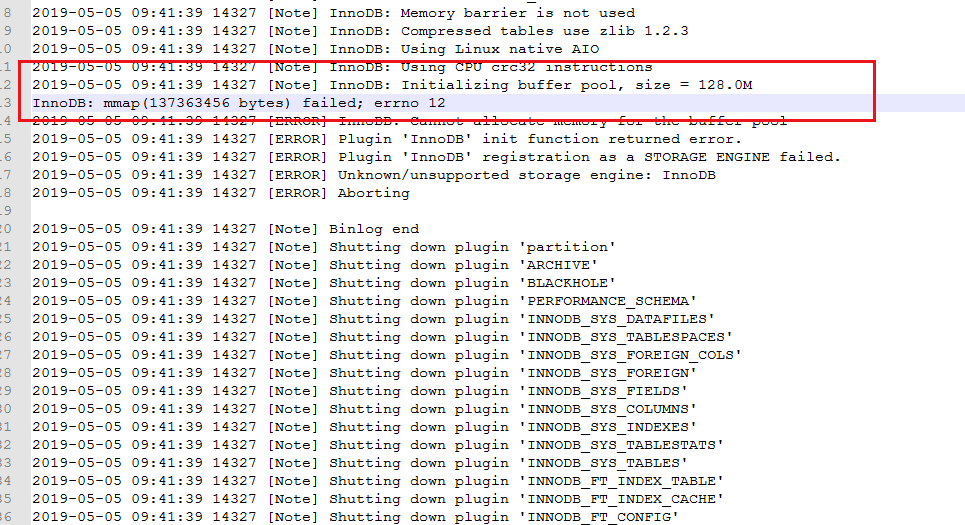 Starting MySQL.. ERROR! The server quit without updating PID file (/usr/local/mysql/data/vm10-0 ...