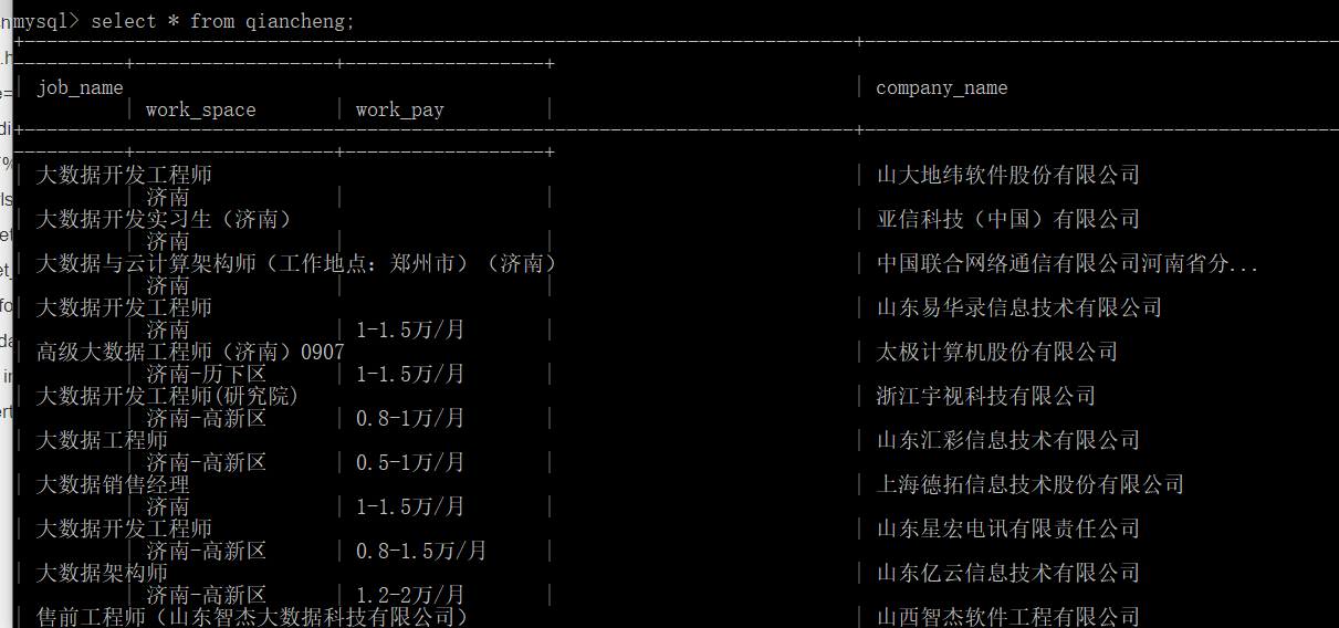 爬取前程无忧招聘信息存入mysql数据库requestsxpathpymysql把人才网的数据存入mysql数据库 Csdn博客