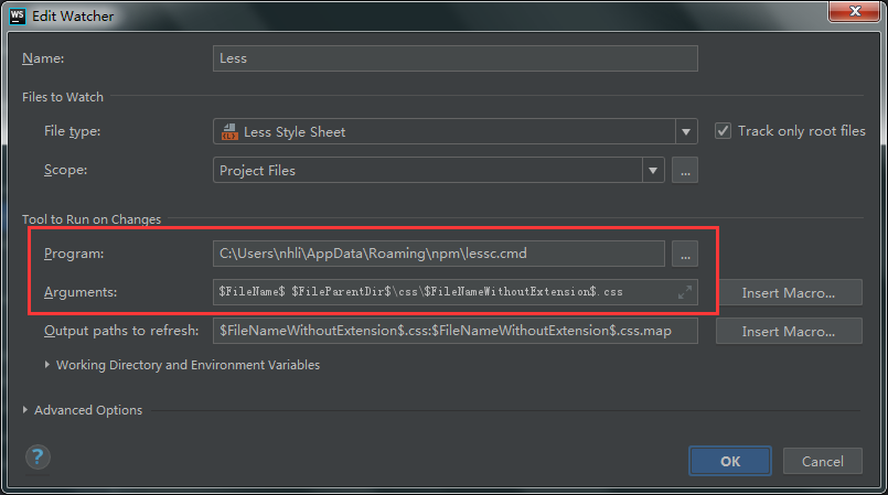 webstorm 中 LESS 自动编译为 CSS 的两种方法_webstorm less转css-CSDN博客