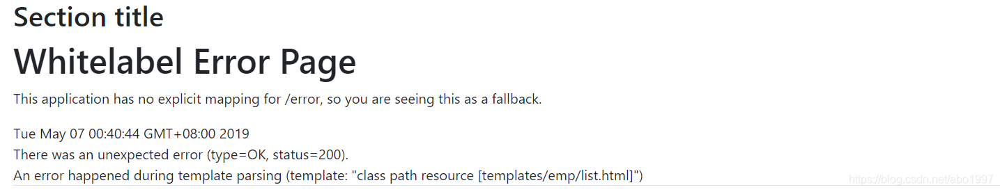 Spring Boot 模板解析错误 Spingboot Templateengine Process Csdn博客